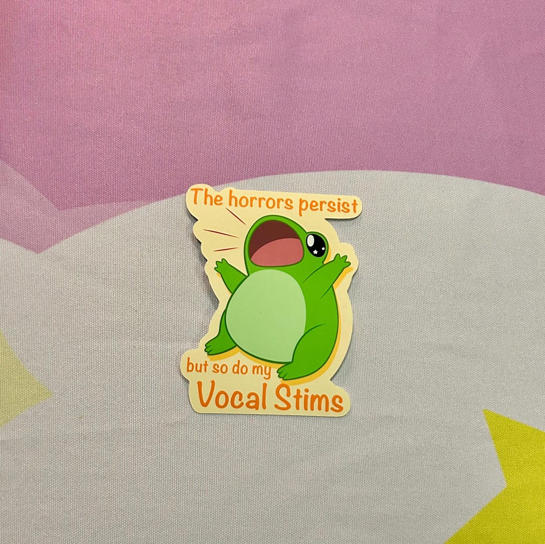 Frog Vocal Stim Neurodivergent Water Resistant Vinyl Sticker - Etsy