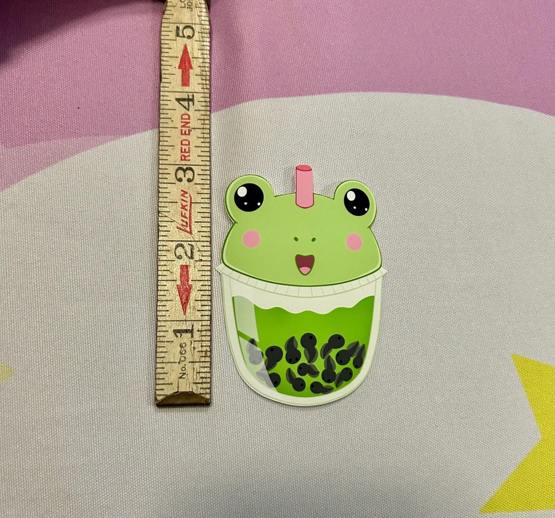 Frog Boba Water Resistant Vinyl Sticker - Etsy