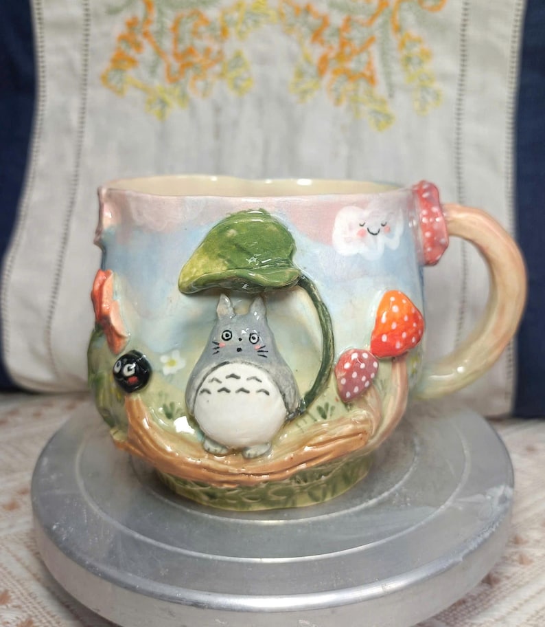 Cute Anime Cartoon Ceramic Mug: Handmade Ceramic Mug. Ceramic Mug for ...