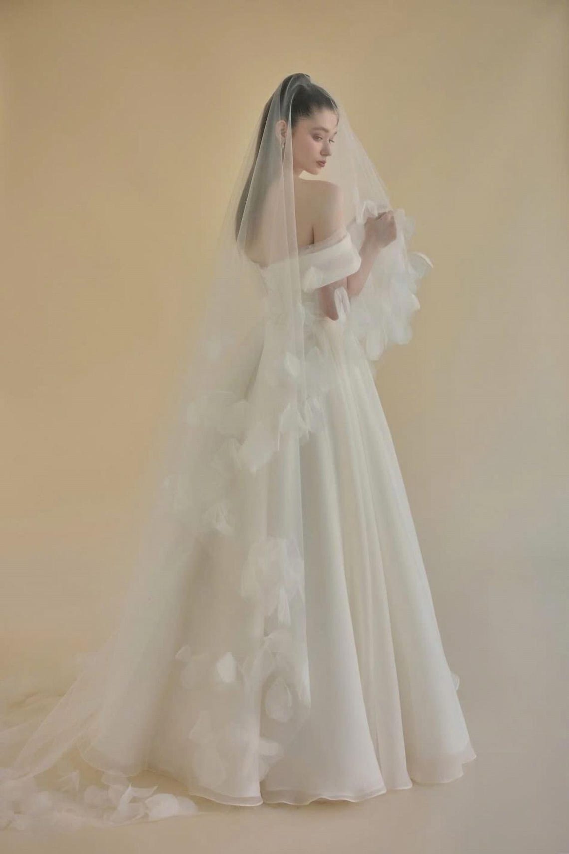 Chapel Style Bridal Veils: 3d Floral Lace Cathedral Veil. Romantic ...