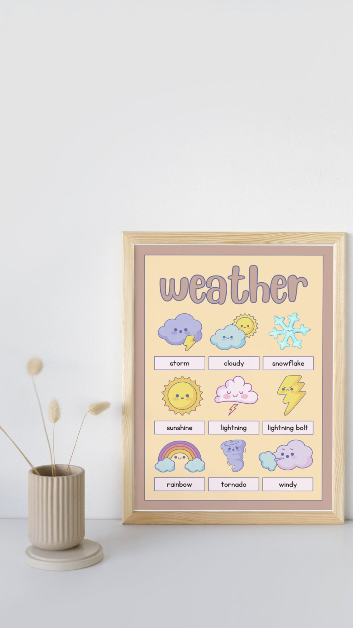 Vibrant Weather Poster for Kids Educational Learning Decor, Fun ...