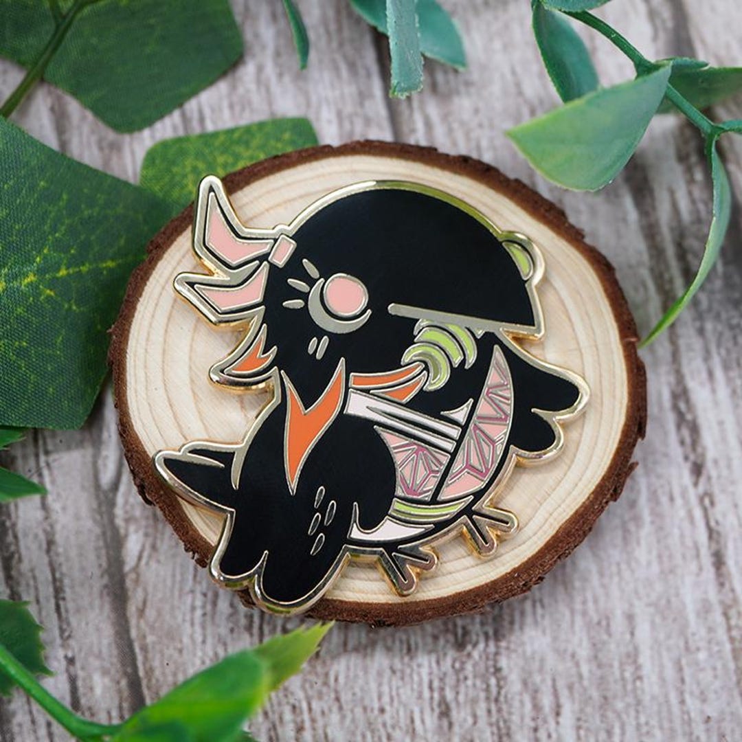 Nezuko Gold Enamel Pin Demon Slayer Birthday Gift for Friend Bird Lover ...