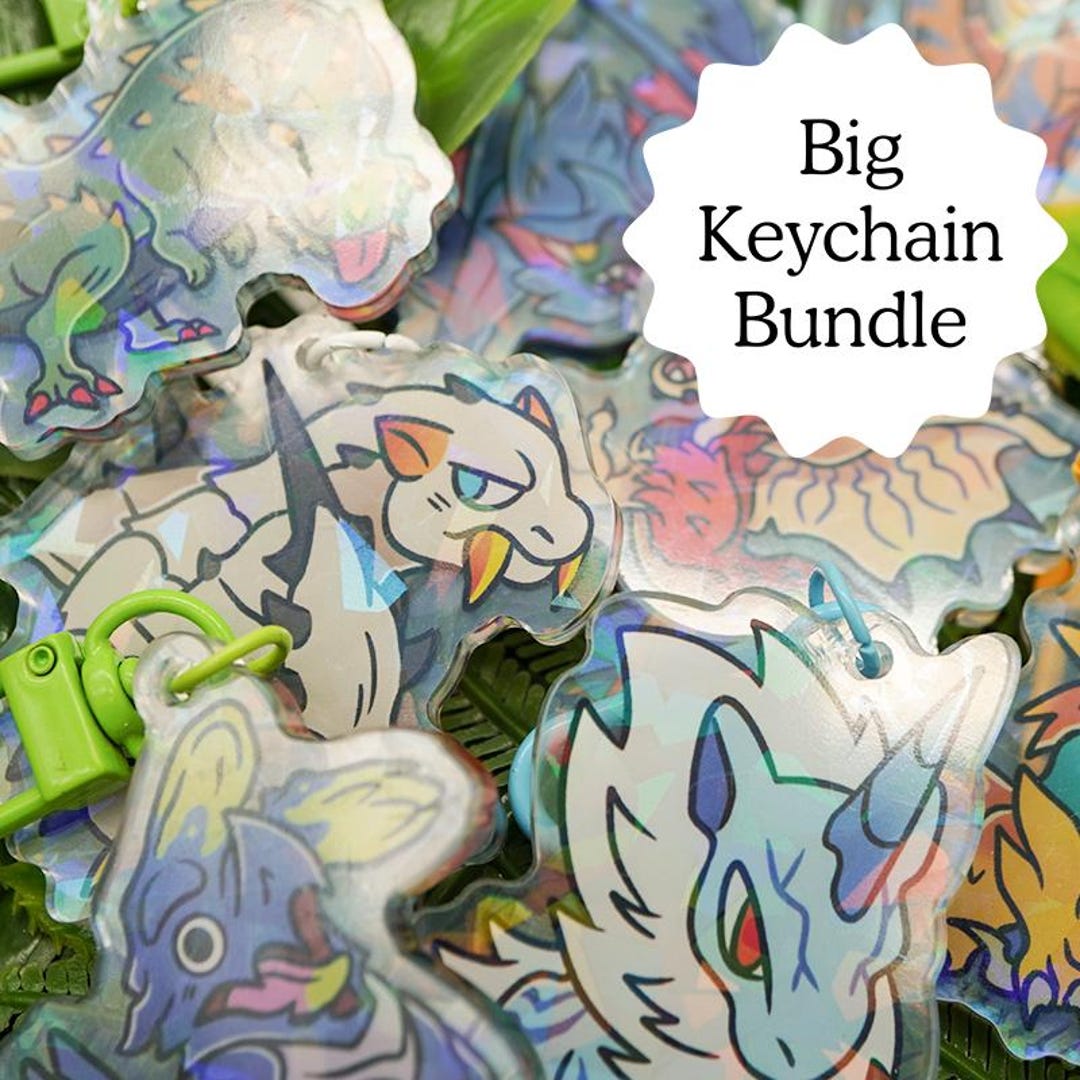 8 Monster Hunter Keychain Bundle Zinogre Brachydios Deviljho Tigrex ...