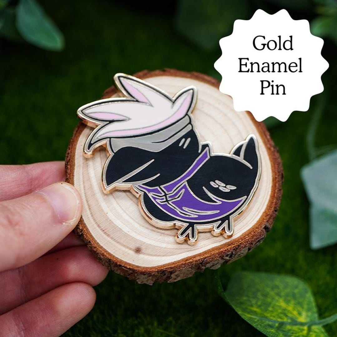 Satoru Gojo Jujutsu Kaisen Crow Gold Enamel Pin Gift for Anime Fan Bird ...