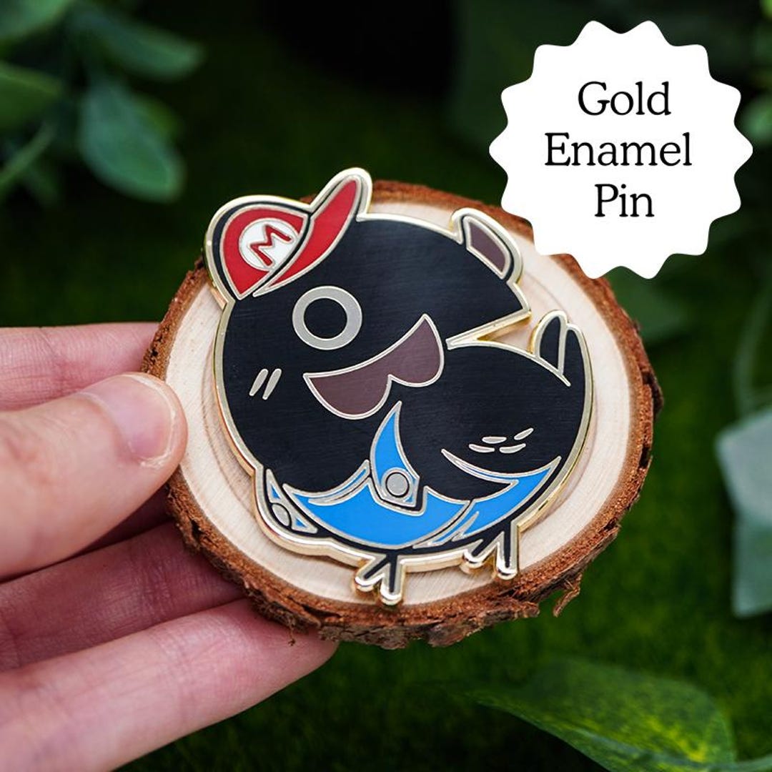 Super Mario Gold Enamel Pin Video Game Gift for Friend Bird Pin Crow ...