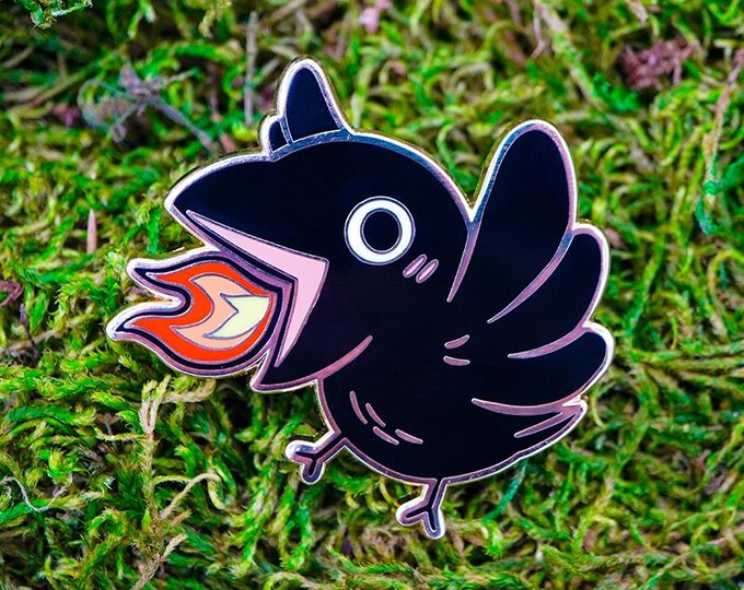 Tiny Resting Crow Pin - Etsy