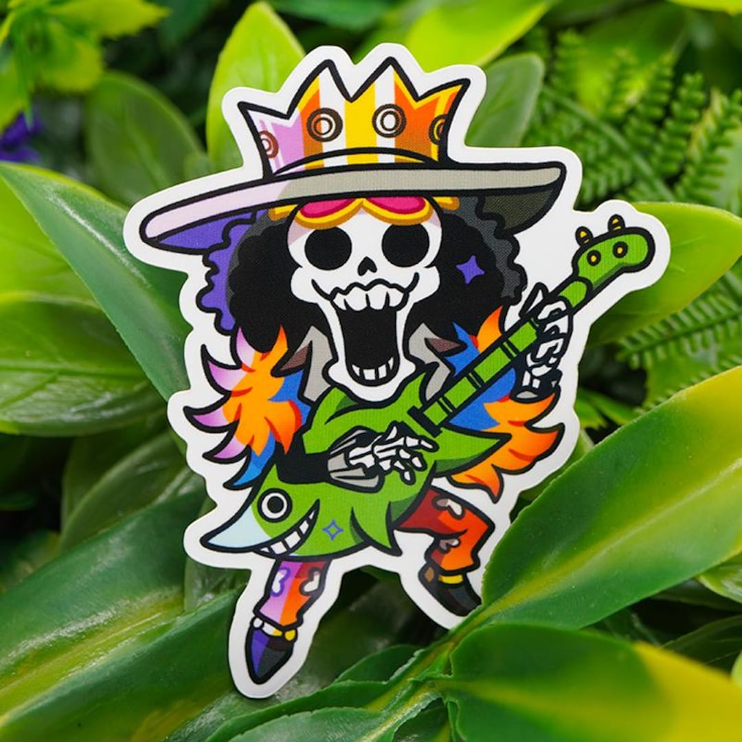 Brook One Piece Sticker Anime Gift for Friend Cute Car Decal Water ...