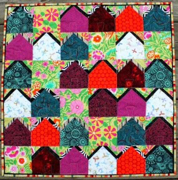 Tiny Ticky Tacky Houses Quilt Wall Hanging FREE SHIPPING | Etsy