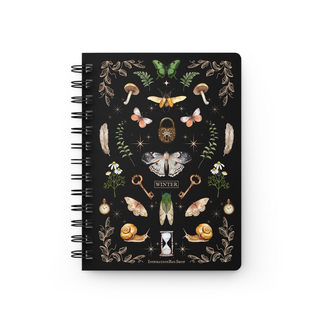 Spiral Notebook 5x7 Vintage Mystical Forest, Black Ruled Journal ...