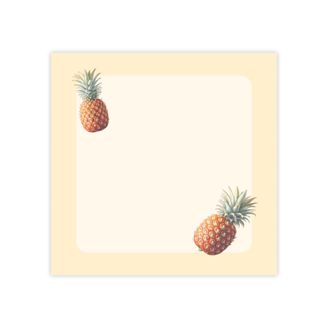 Pineapple Sticky Notes 3x3 Cute Notepad, Fruity Summer Stationery ...