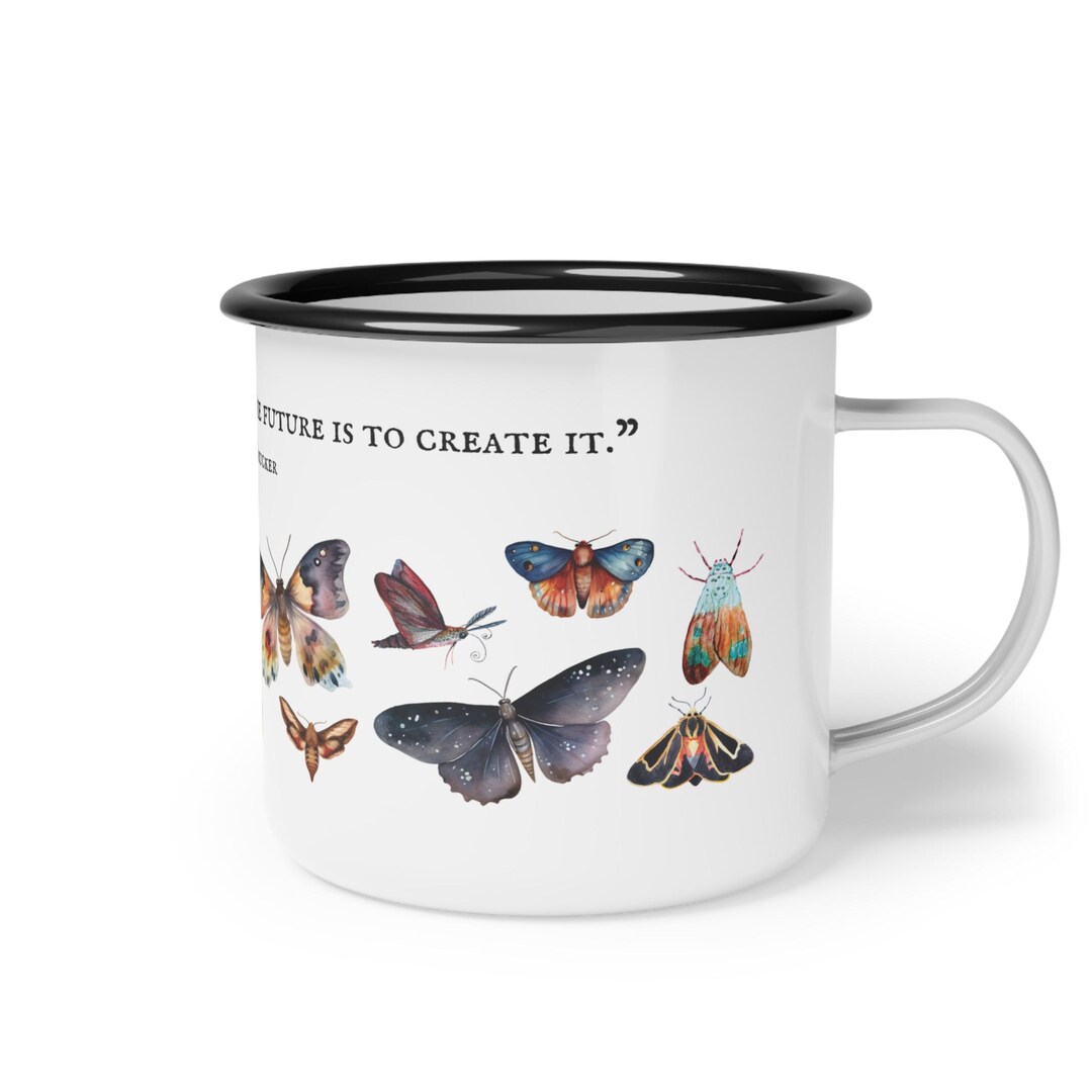 Whimsical Moths Enamel Camp Mug 12oz Camping Mug, Outdoor Adventure ...
