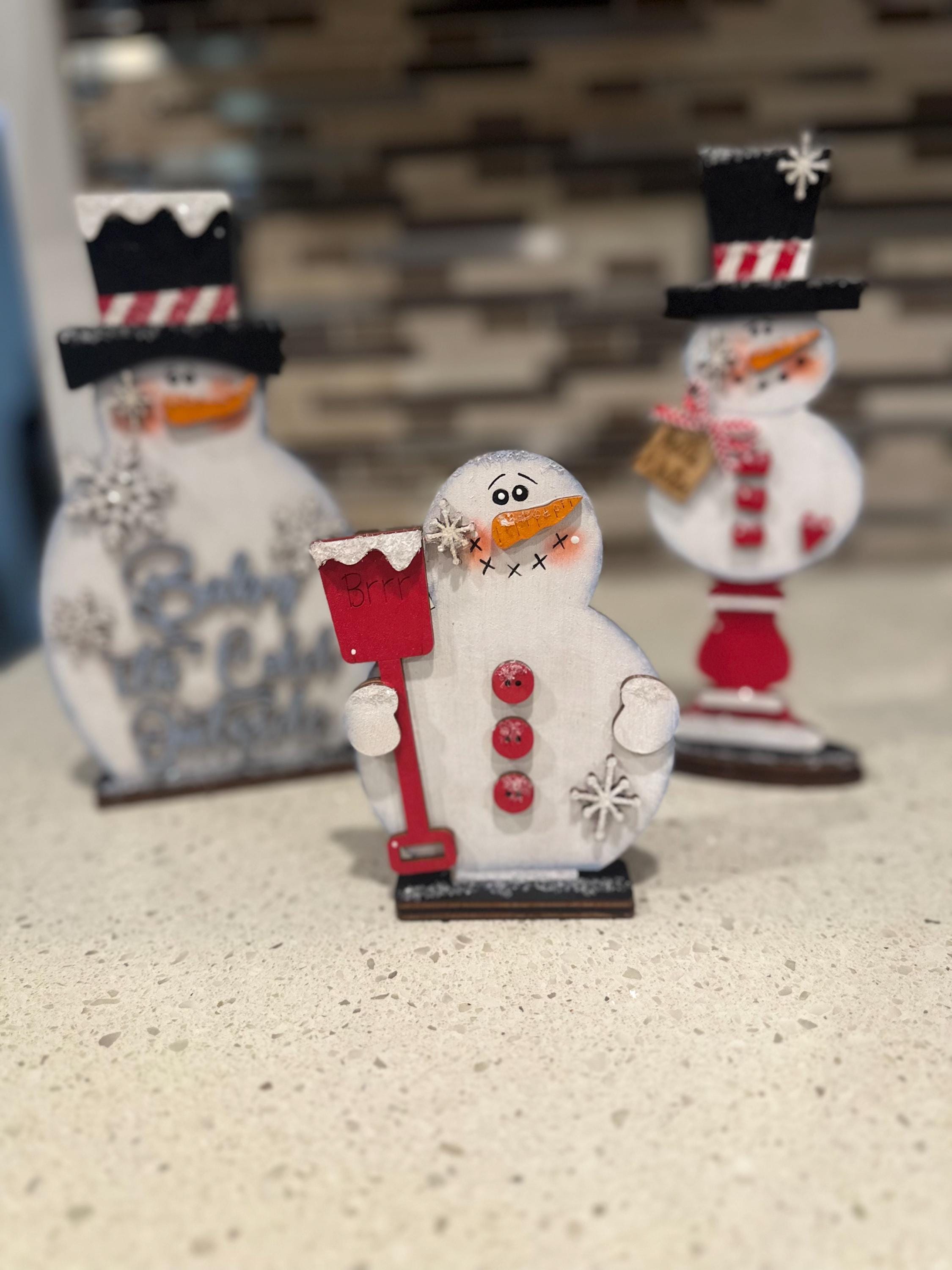 Standing Snowman Trio Set - Etsy