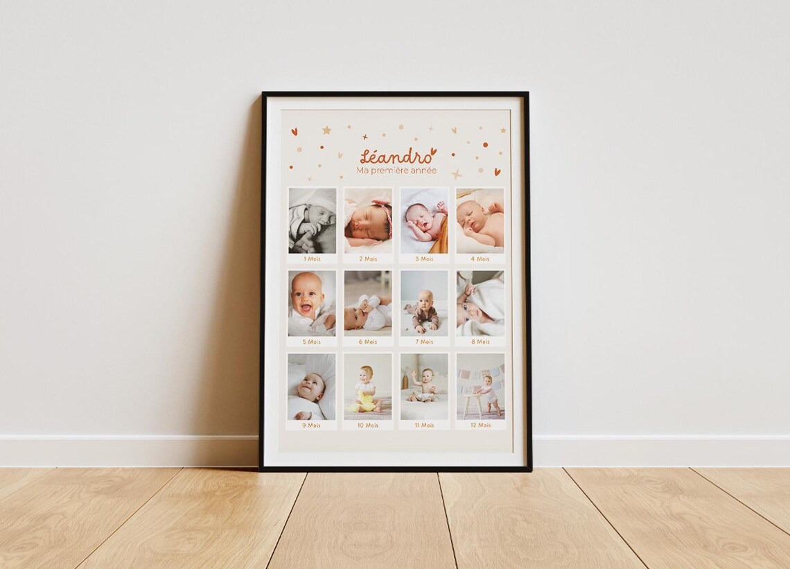 Baby's First Year Poster - Photo Poster - Personalized Gift - Birth ...