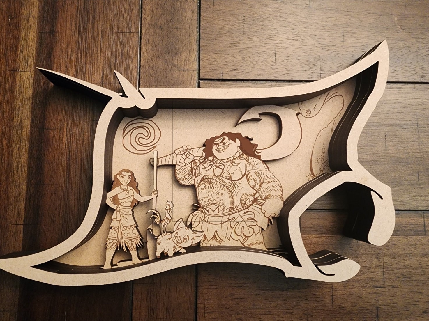 3D Polynesian Princess & Demigod Maui 5-layer SVG File - Etsy