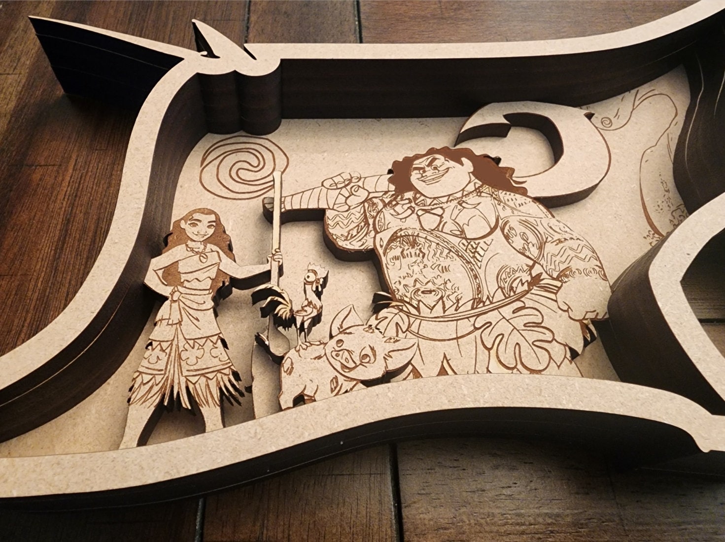 3D Polynesian Princess & Demigod Maui 5-layer SVG File - Etsy