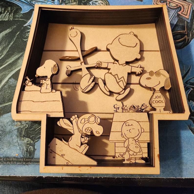 Snoopy 3D Art | 7-layer SVG Cut File | Laser Ready | Featuring Charlie ...