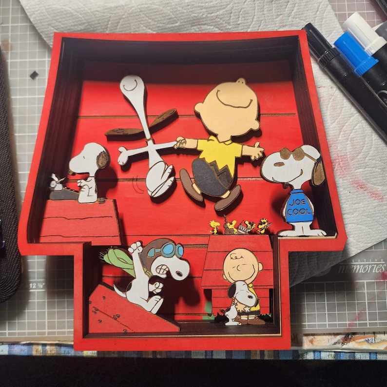 Snoopy 3D Art | 7-layer SVG Cut File | Laser Ready | Featuring Charlie ...