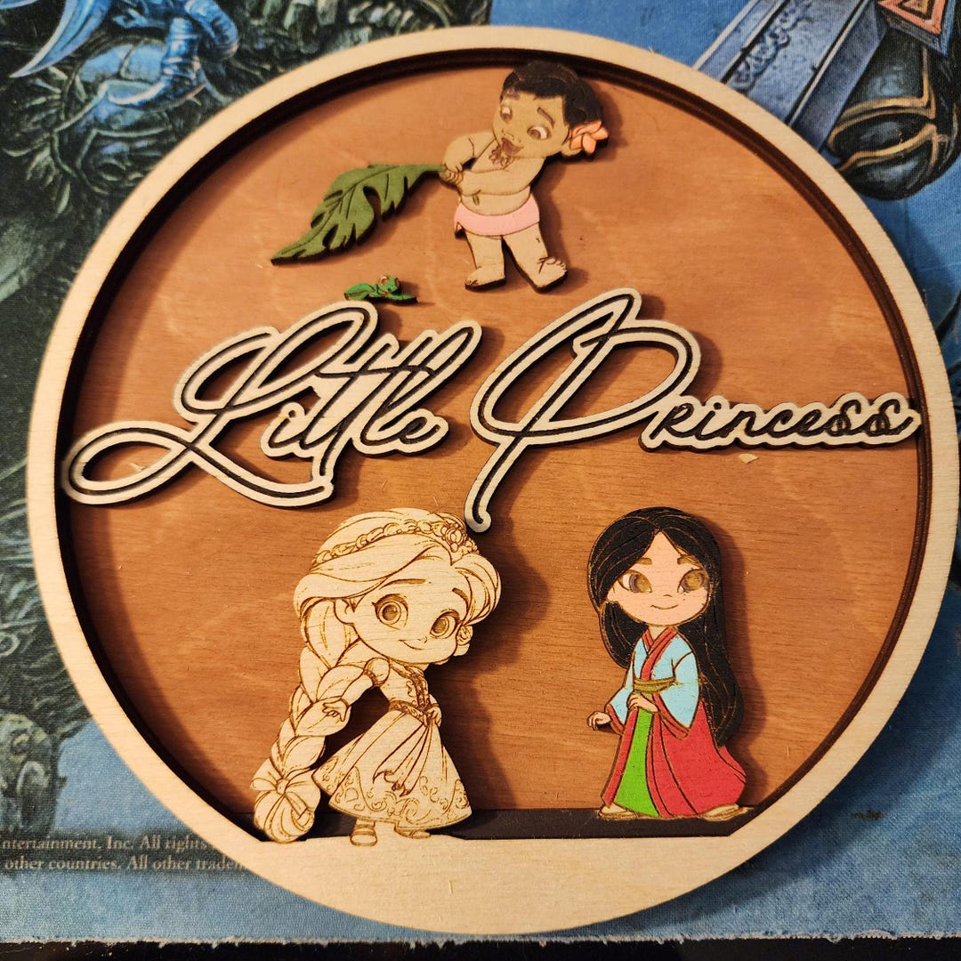 Little Princess Sign 3-layer SVG Cut File Baby Princesses Laser Ready ...
