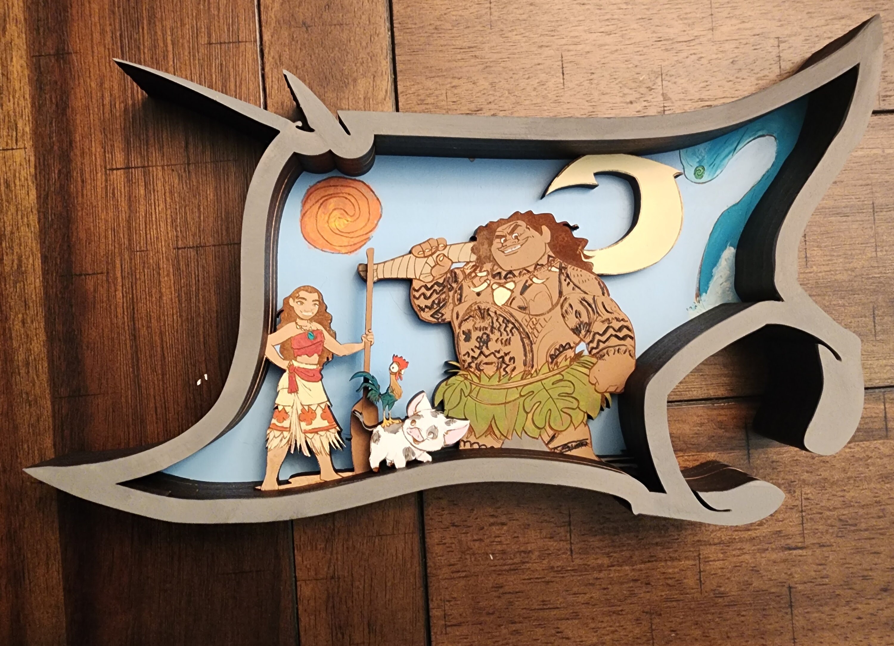 3D Polynesian Princess & Demigod Maui 5-layer SVG File - Etsy