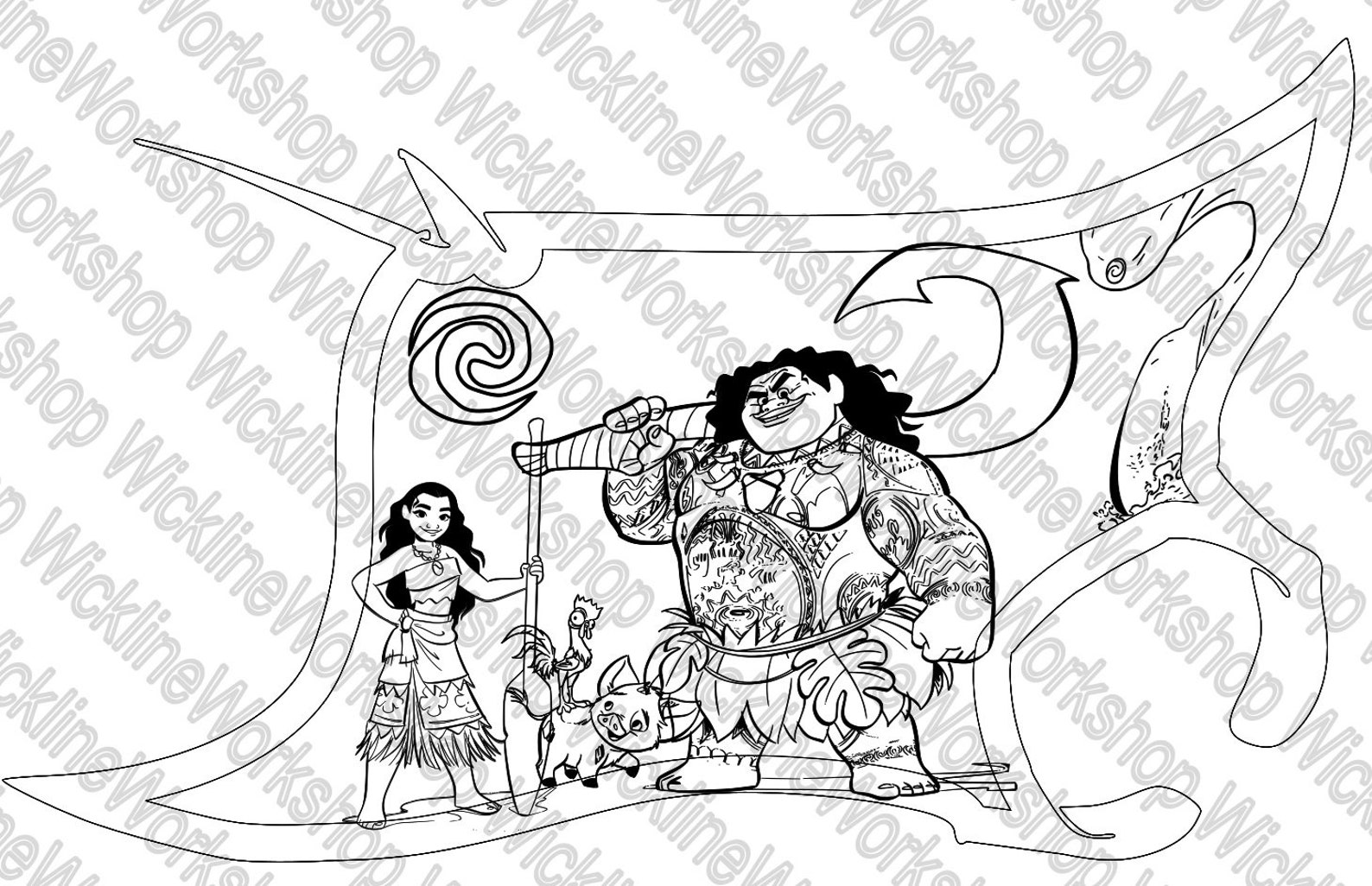 3D Polynesian Princess & Demigod Maui 5-layer SVG File - Etsy