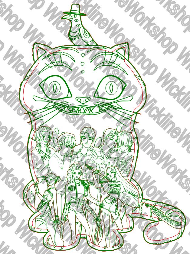 Grinning Cat Idol Crew 3D Layered Art SVG | 4 Layers | Digital Download ...