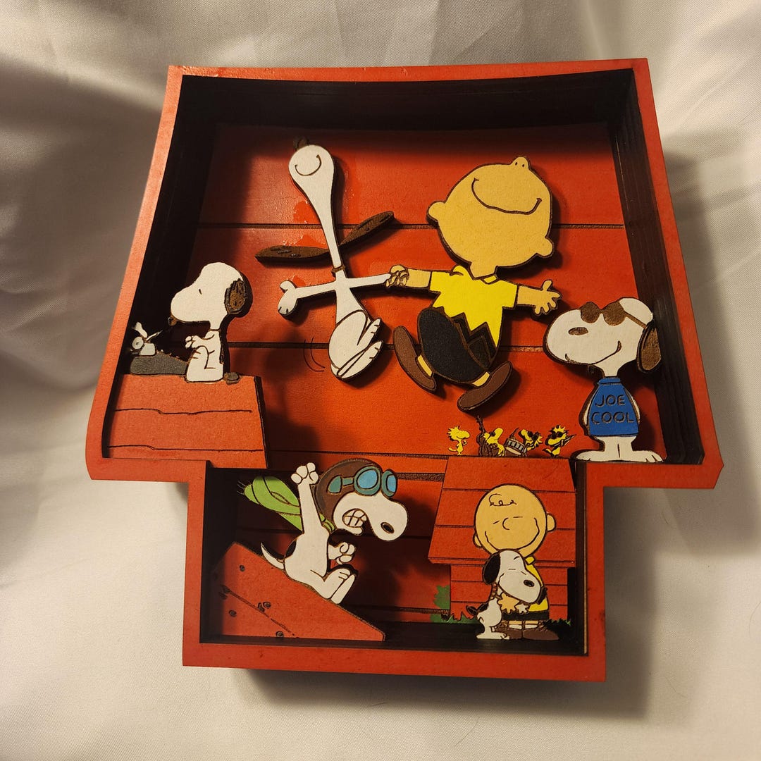 Snoopy 3D Art | 7-layer SVG Cut File | Laser Ready | Featuring Charlie ...