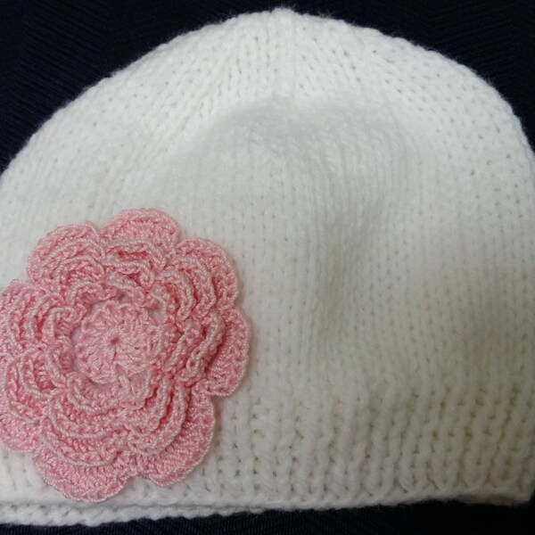 Knit Flower Hat - Etsy