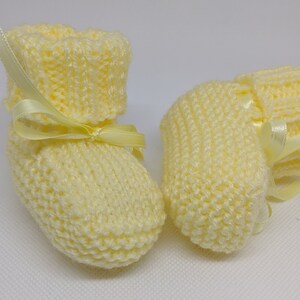 Knitted Baby Booties, Newborn Booties, Baby Girl Boy Yellow Shoes, 0-3 ...