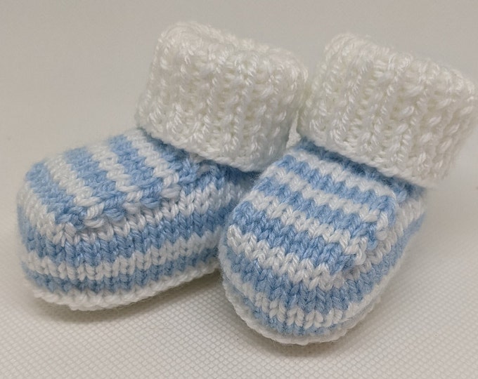Knitted Baby Booties Baby Boy Booties Newborn Booties Baby - Etsy