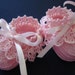Crochet Baby Booties: Pink Antique Lace, Newborn Christening Shoes - Etsy