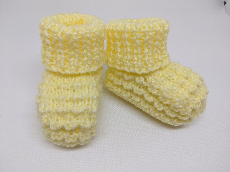 Knitted Baby Booties Newborn Booties Baby Girl Boy Yellow - Etsy