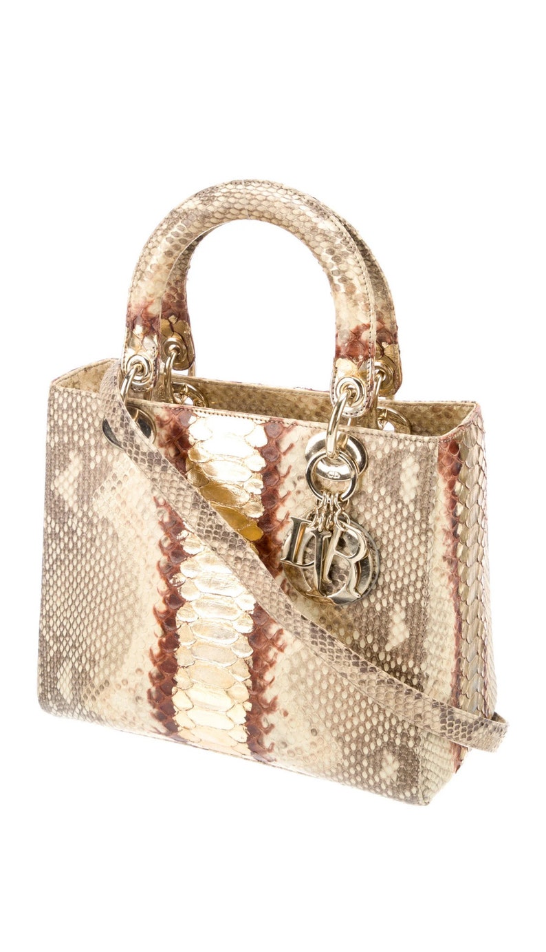 Authentic CHRISTIAN DIOR Python Leather Medium Lady Dior - Etsy