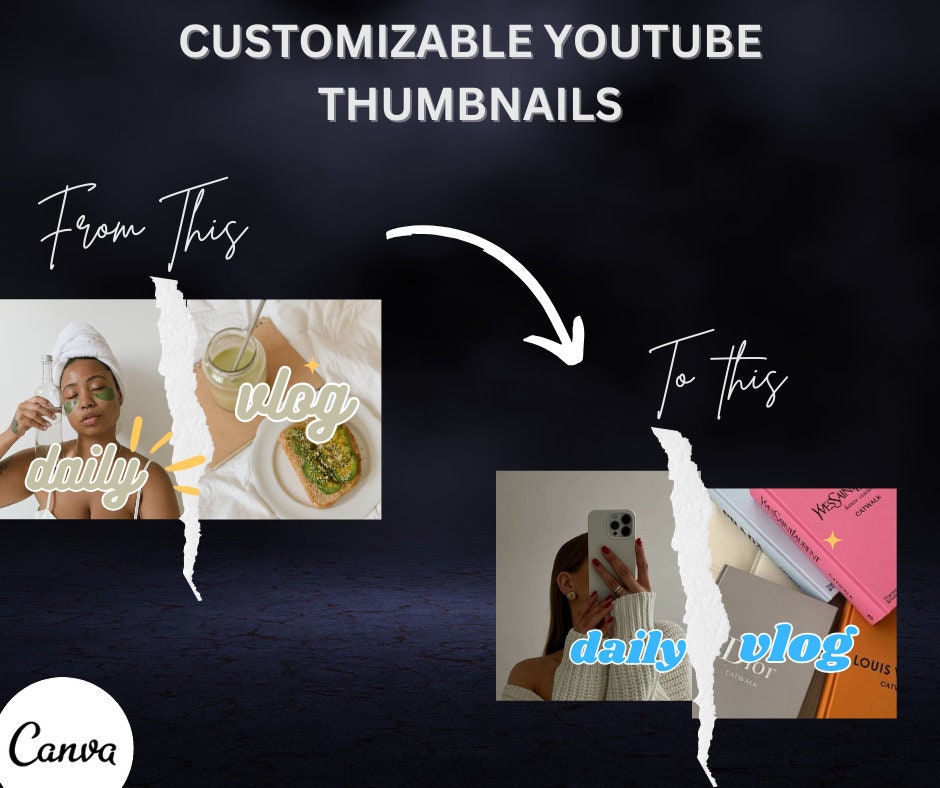 20 Editable Youtube Thumbnails | Customizable Templates | PLR | Canva ...