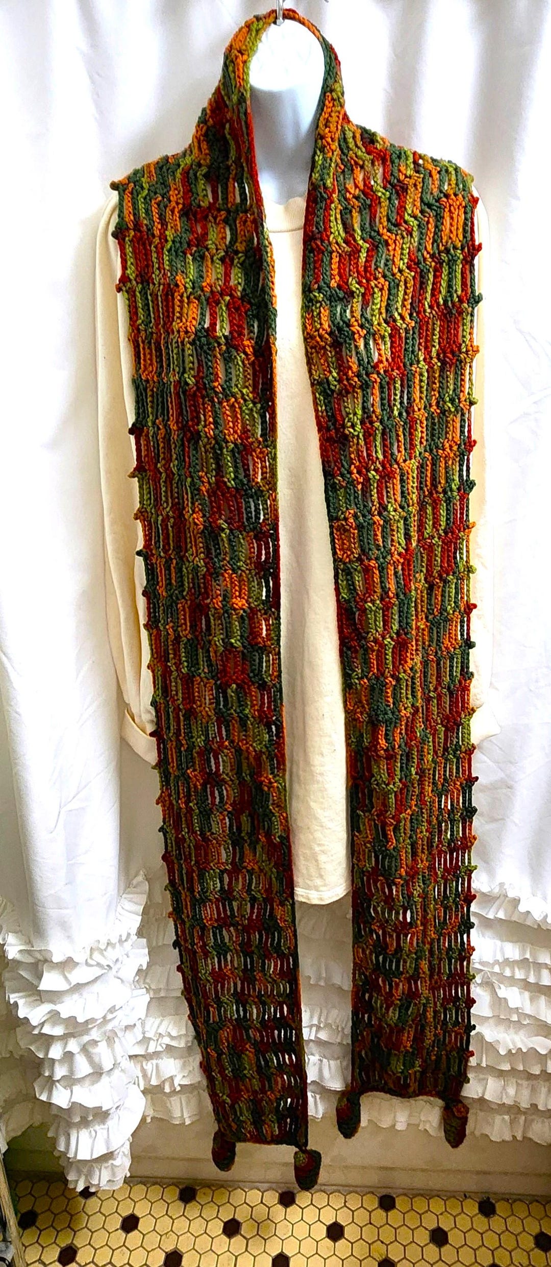 Autumn Camo 75" Ladder Stitch Scarf - Etsy