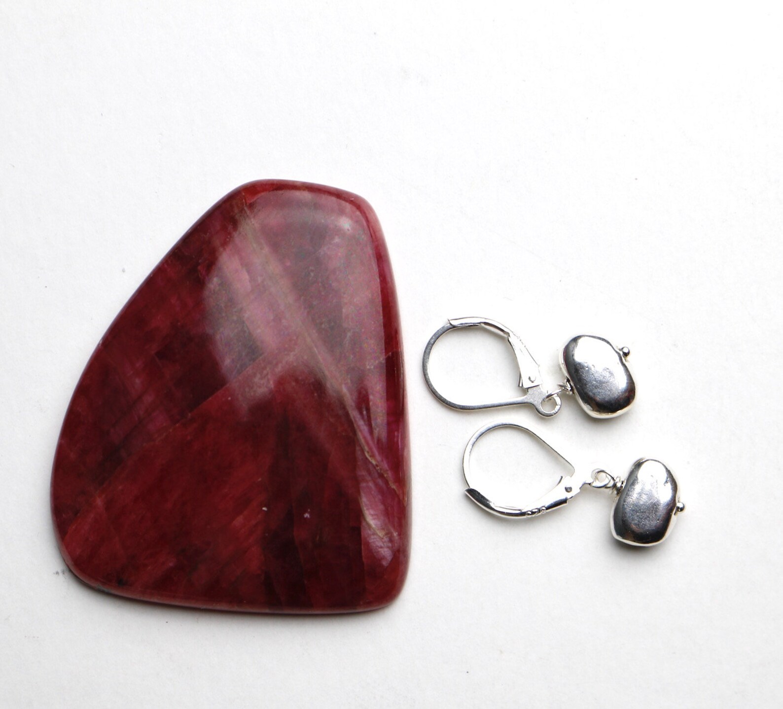 Smooth Pebble Earrings Sterling Silver Simple Drop Earrings - Etsy