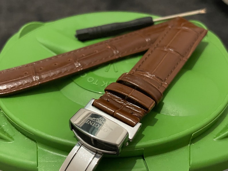 Longines 18mm 19mm 20mm Brown Leather Watch Strap With Stainless Steel ...