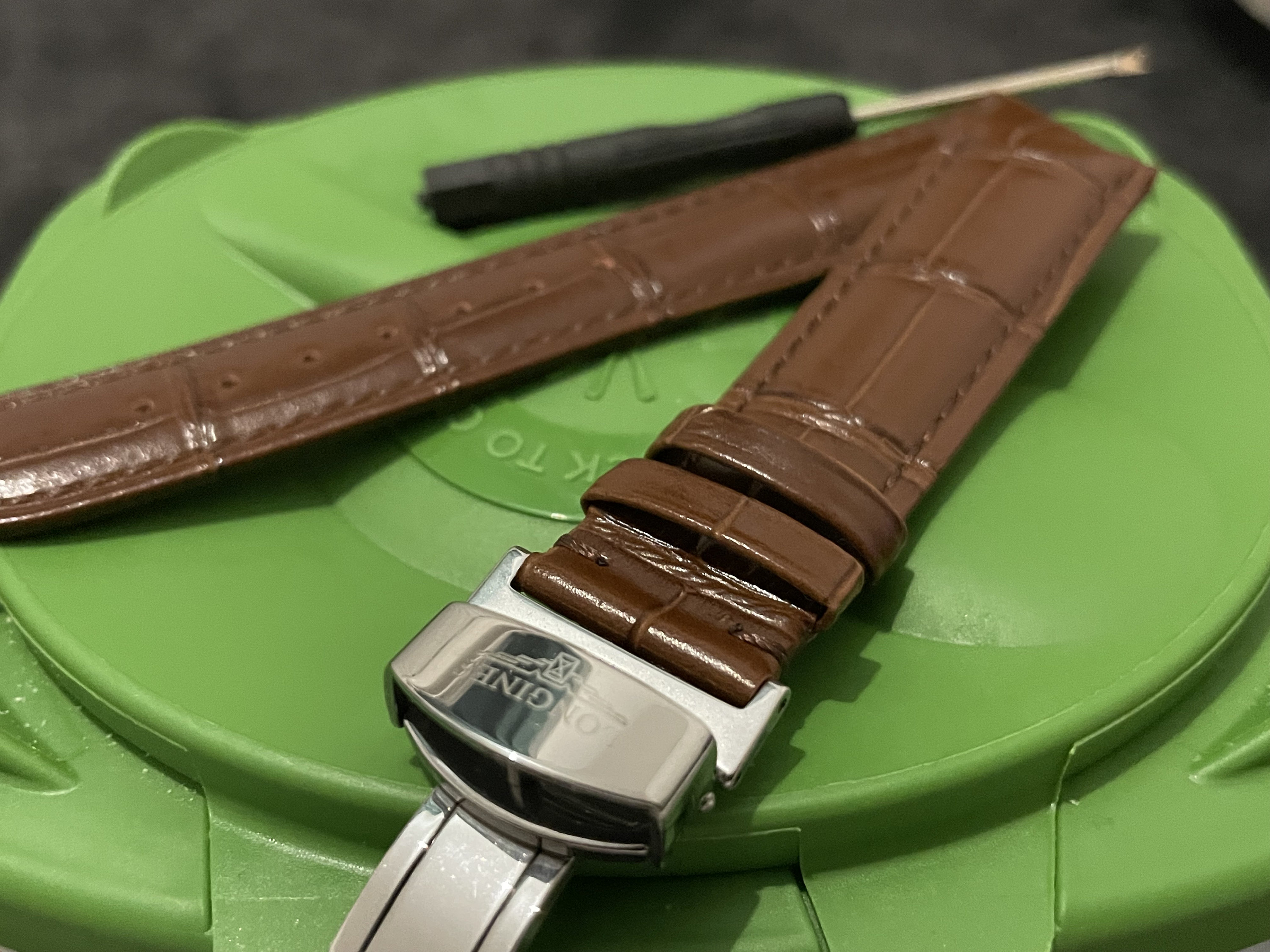 Longines 18mm 19mm 20mm Brown Leather Watch Strap With Stainless Steel ...