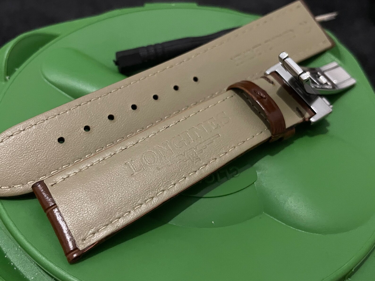 Longines 18mm 19mm 20mm Brown Leather Watch Strap With Stainless Steel ...
