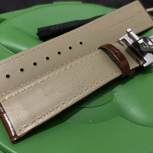Longines 18mm 19mm 20mm Brown Leather Watch Strap With Stainless Steel ...