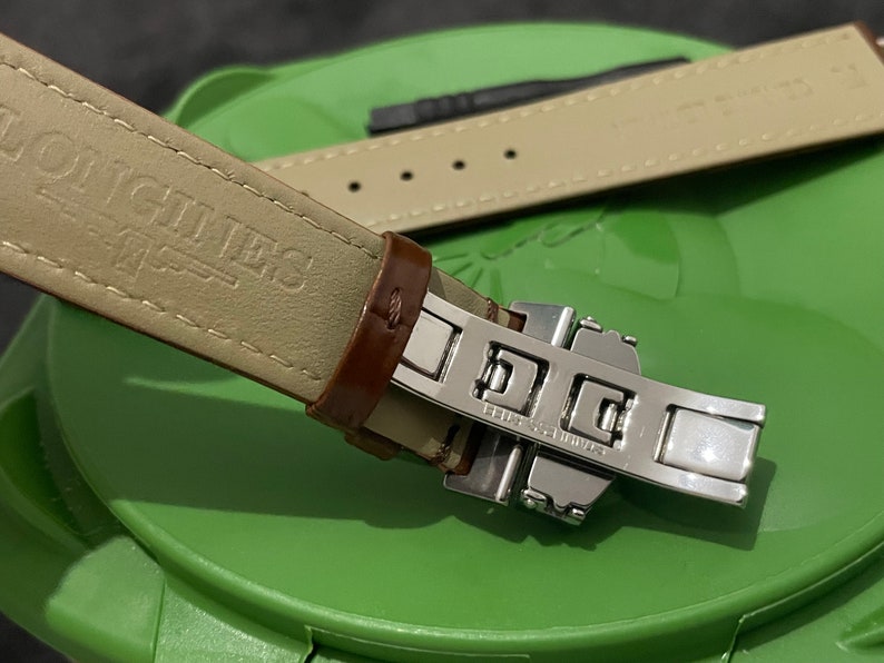 Longines 18mm 19mm 20mm Brown Leather Watch Strap With Stainless Steel ...