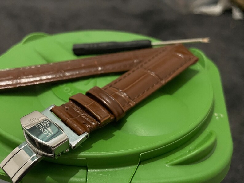 Longines 18mm 19mm 20mm Brown Leather Watch Strap With Stainless Steel ...