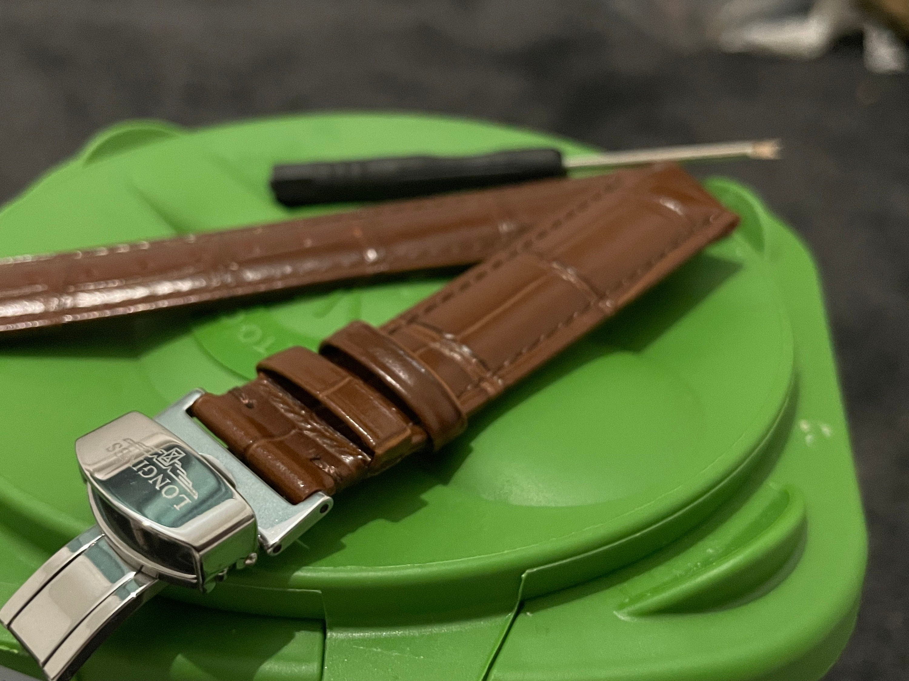 Longines 18mm 19mm 20mm Brown Leather Watch Strap With Stainless Steel ...