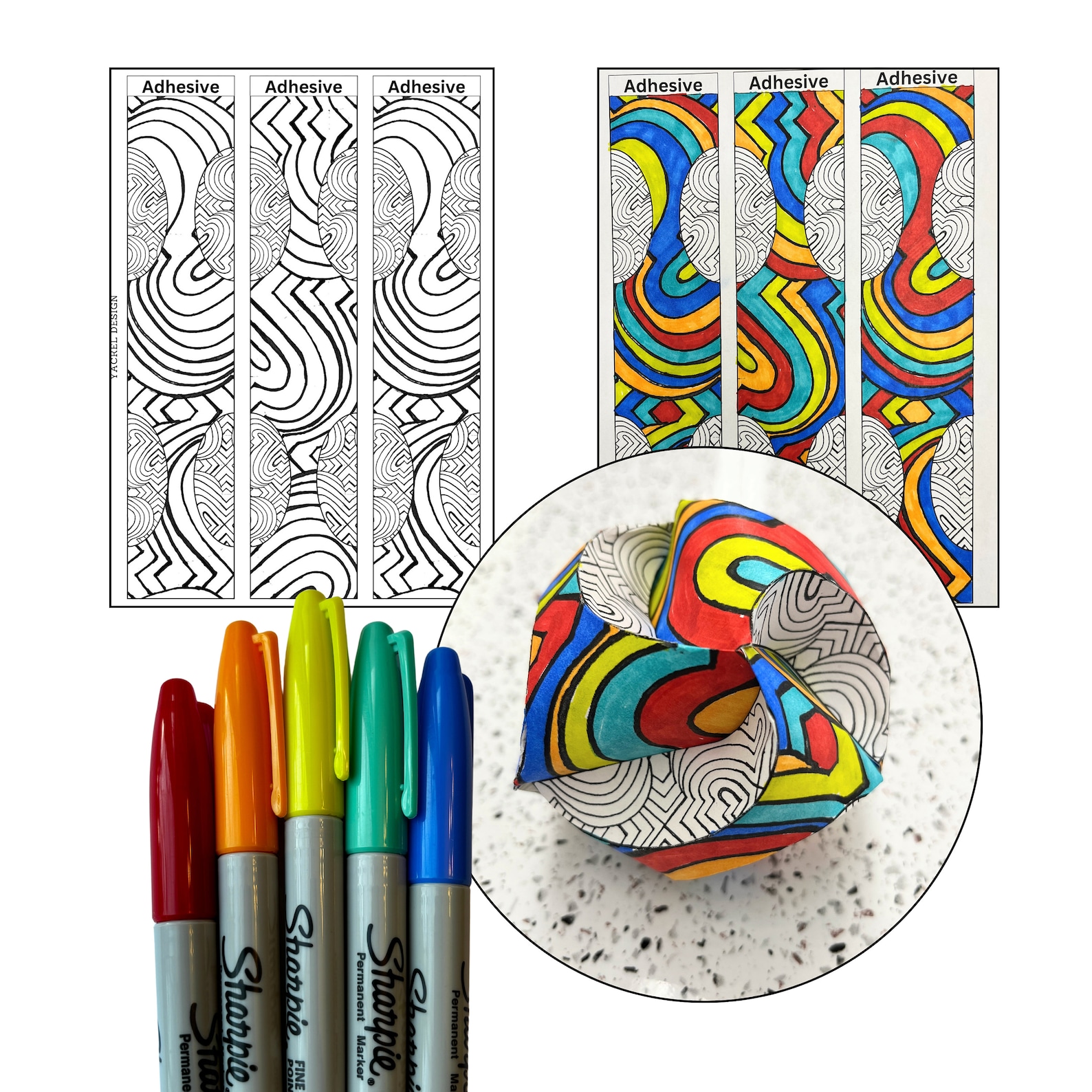 Printable Origami Orbs: DIY Coloring Craft Project, Origami Kit, 3D ...