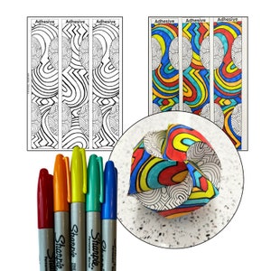 Printable Origami Orbs: DIY Coloring Craft Project, Origami Kit, 3D ...