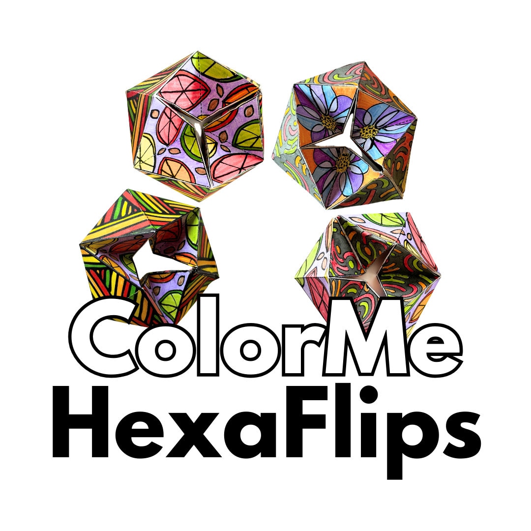 Colorme Hexaflips: Kaleidocycle Coloring Kit, Flexagon Origami Project ...