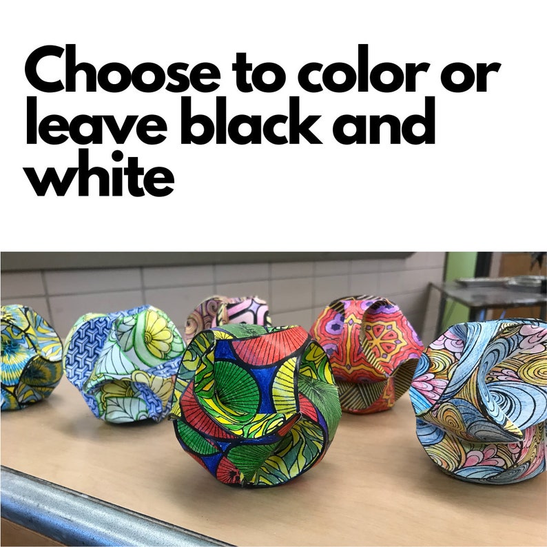 Printable Origami Orbs: DIY Coloring Craft Project, Origami Kit, 3D Paper Art, Paper Ornaments ...