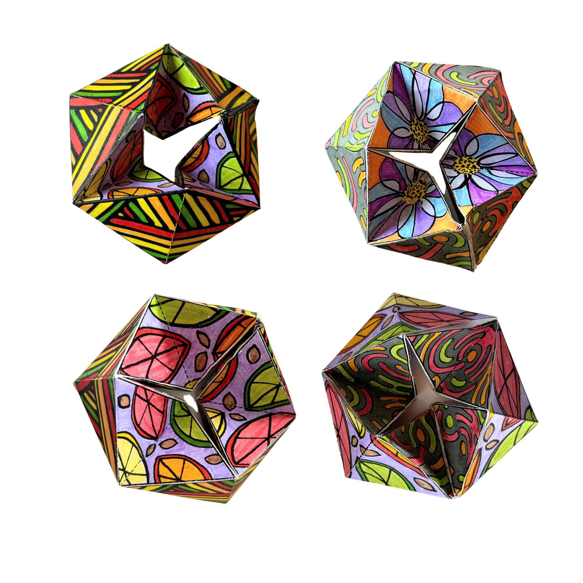 Colorme Hexaflips: Kaleidocycle Coloring Kit, Flexagon Origami Project ...