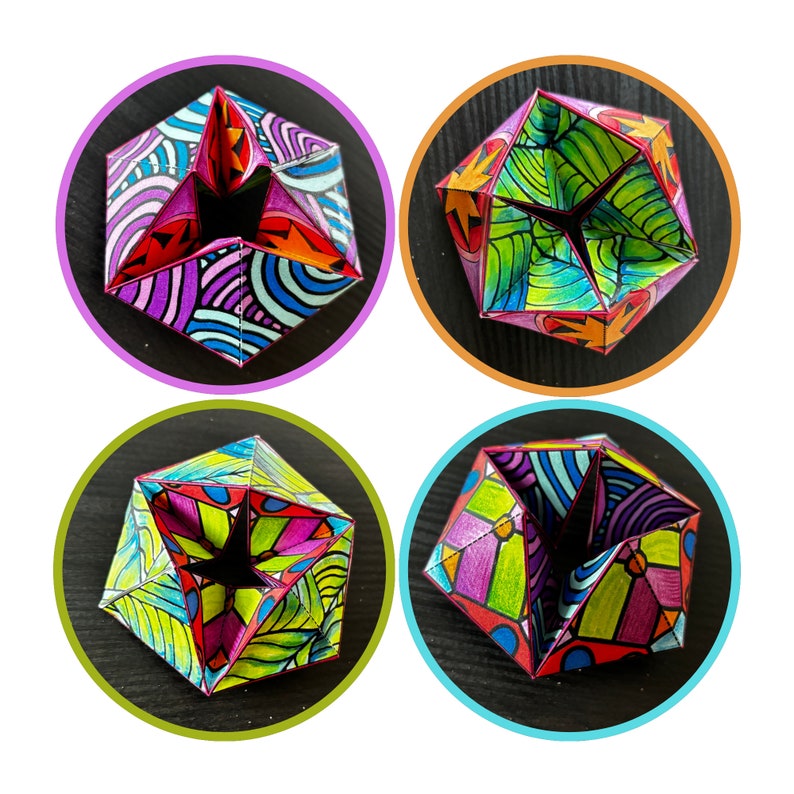Colorme Hexaflips: Kaleidocycle Coloring Kit, Flexagon Origami Project ...