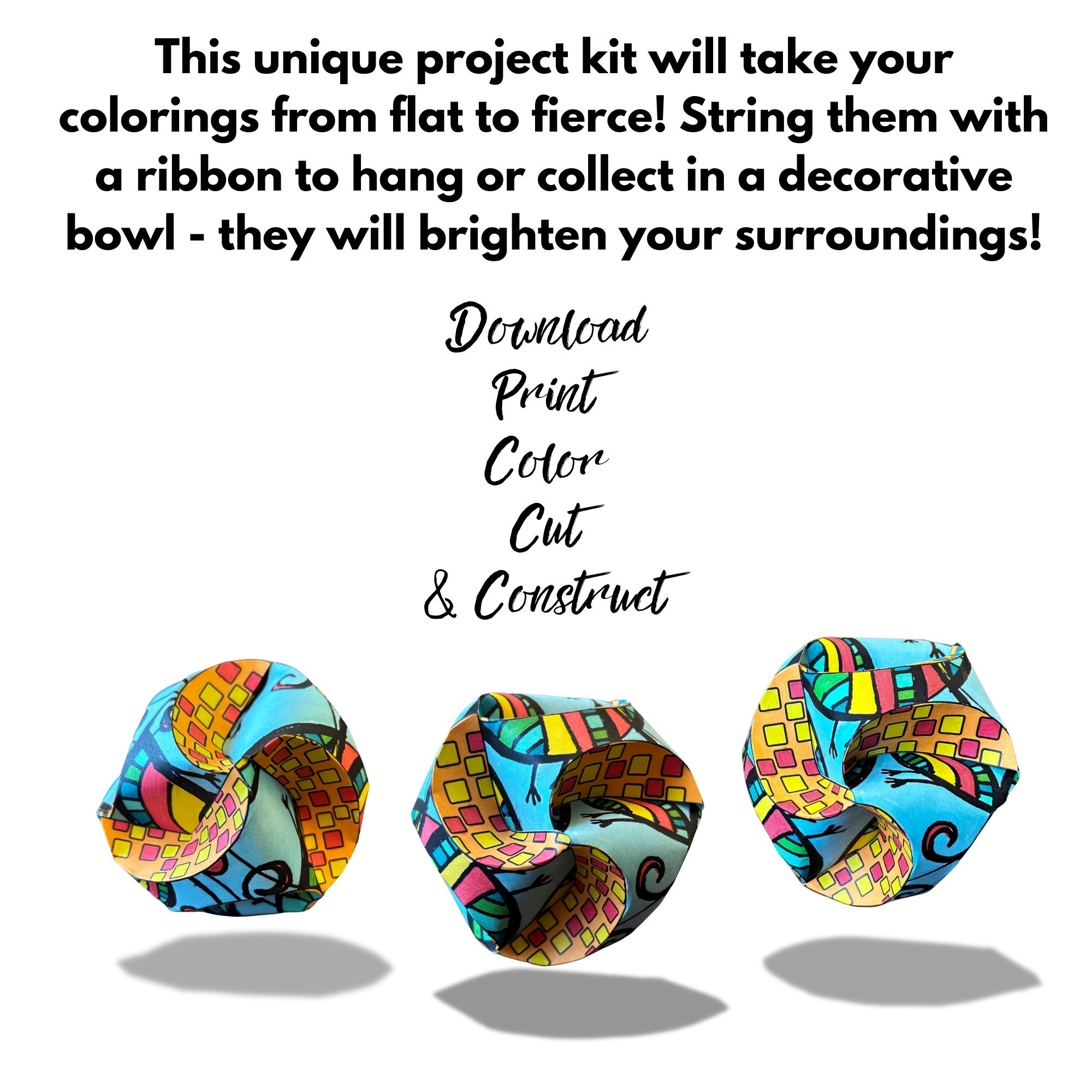 Printable Origami Orbs 2 : DIY Coloring Craft Project - Ornament, 3D ...