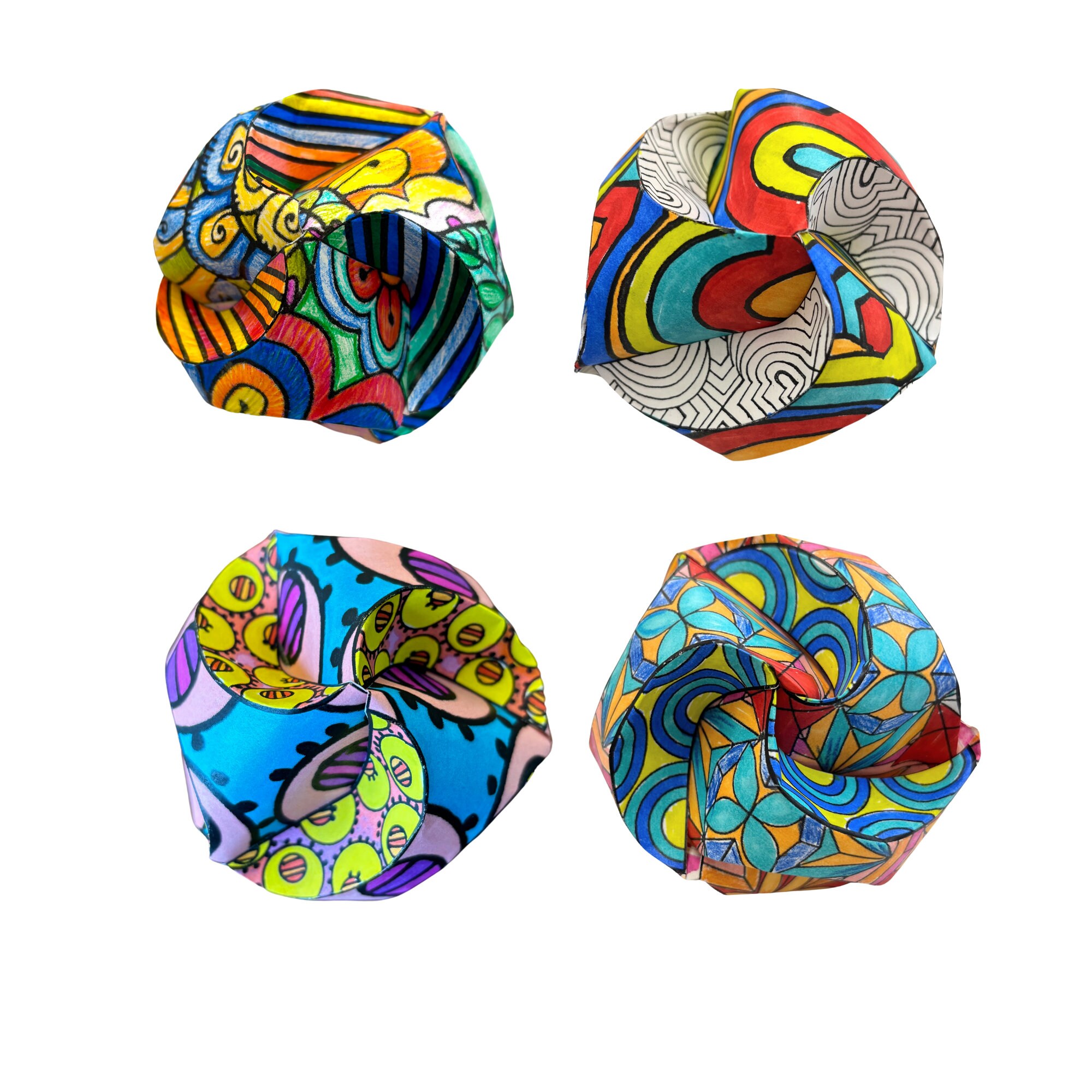 Printable Origami Orbs: DIY Coloring Craft Project, Origami Kit, 3D ...